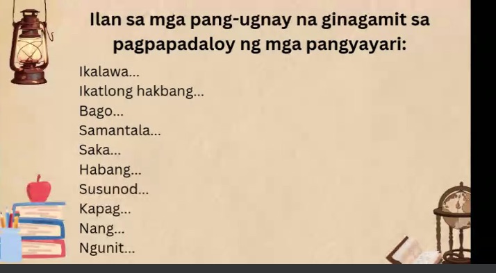 Ilan sa mga pang-ugnay na ginagamit sa | StudyX