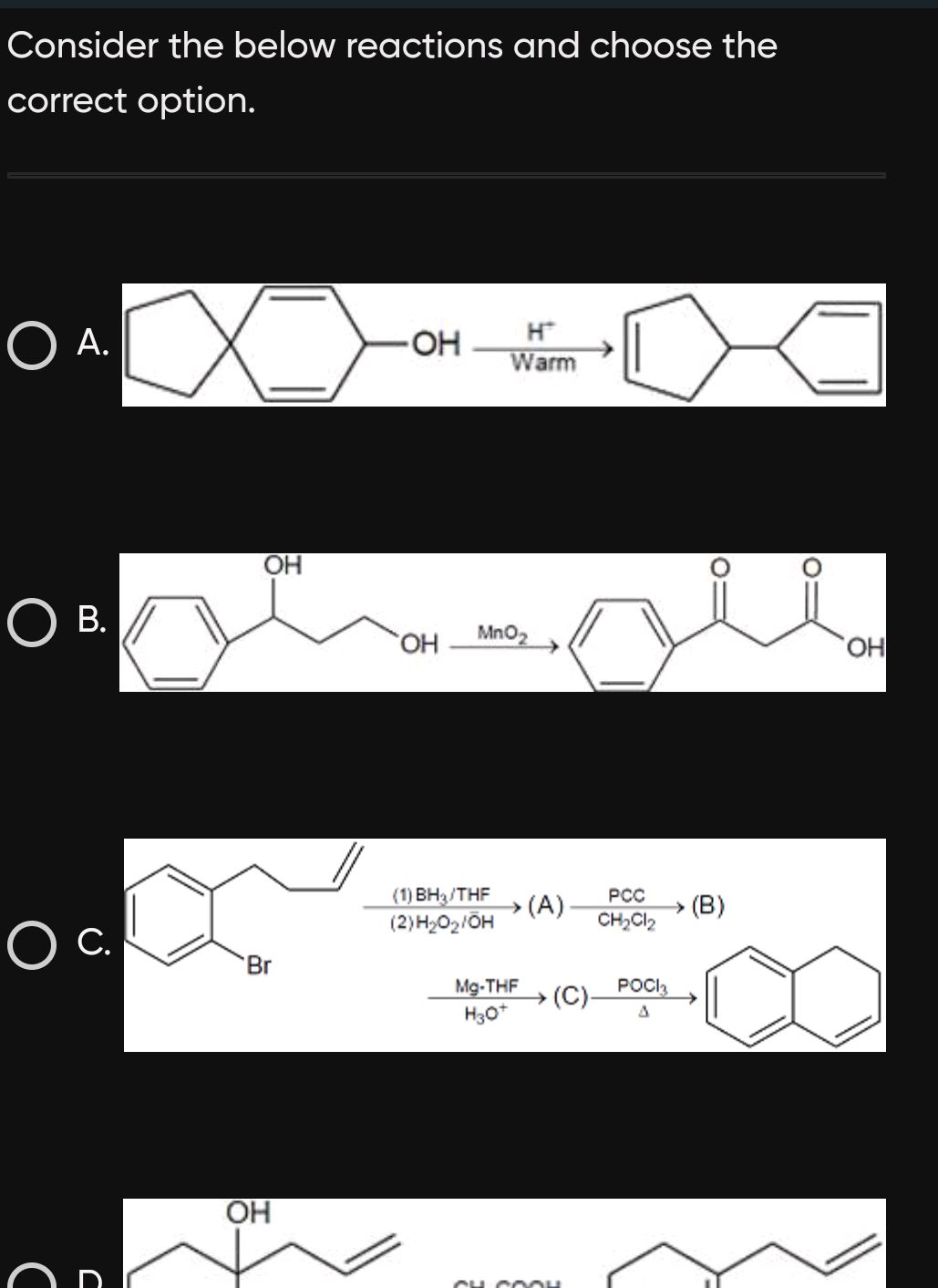 Consider the below reactions and choose the