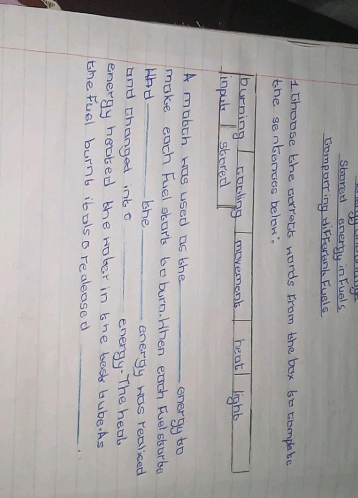 1. Choose the correct words from the box to | StudyX