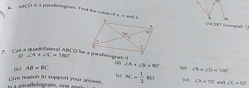 ABCD is a parallelogram. Find the value of