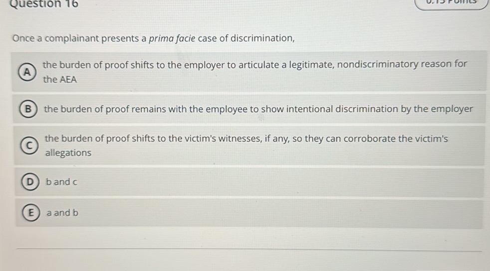 Once a complainant presents a prima facie