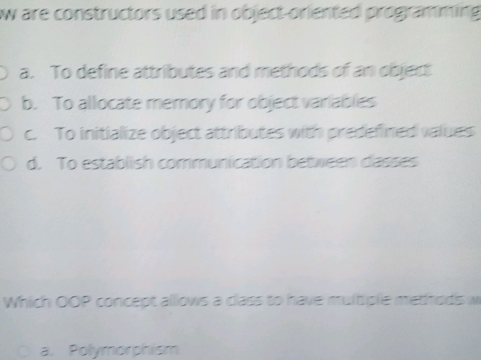 How are constructors used in object-oriented | StudyX