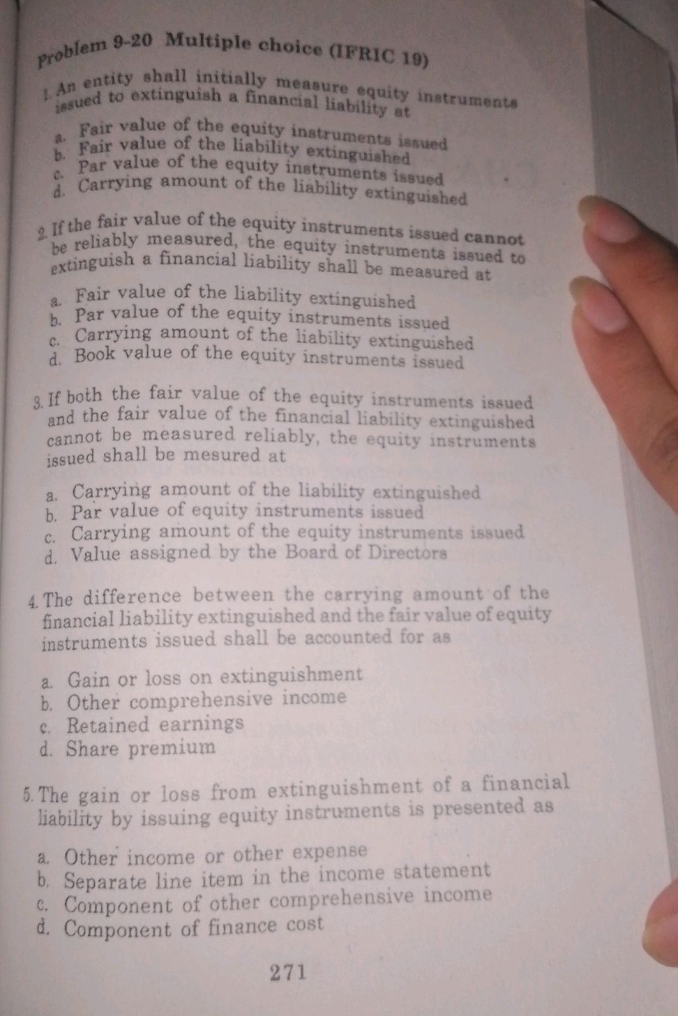 Problem 9-20 Multiple choice (IFRIC 19) 1. | StudyX
