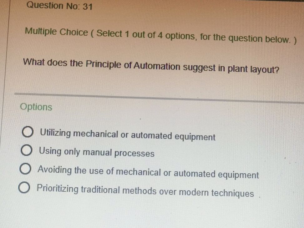What does the Principle of Automation | StudyX