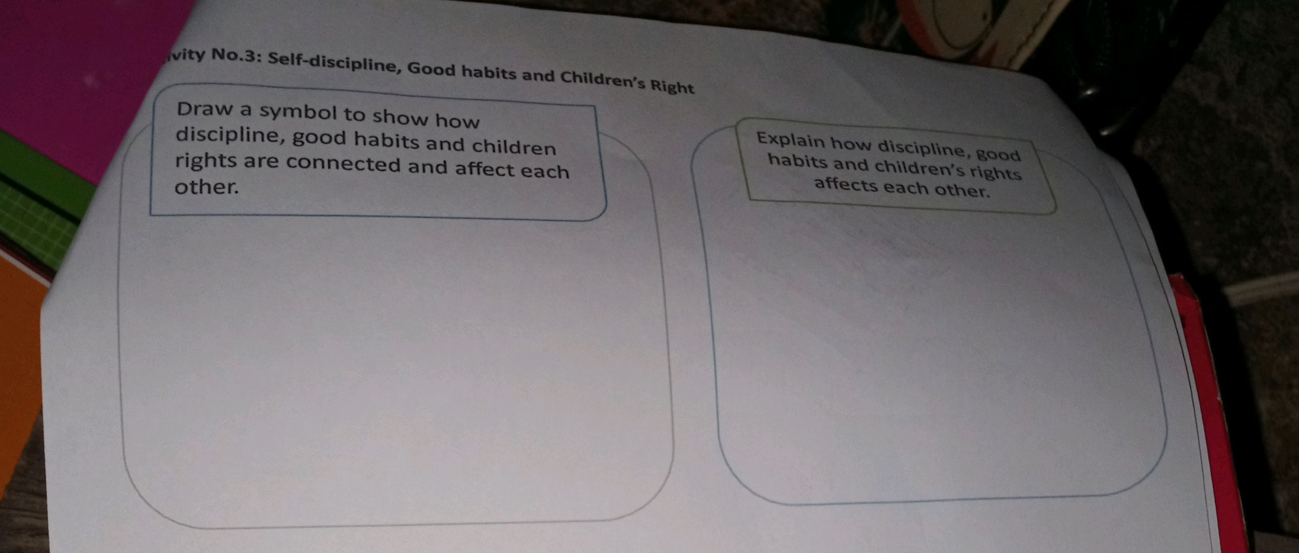 Draw a symbol to show how discipline, good | StudyX