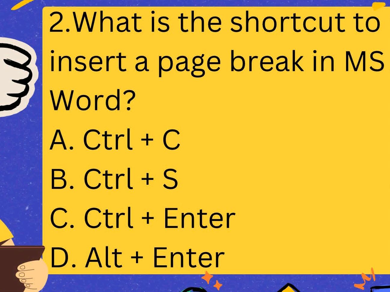 What is the shortcut to insert a page break