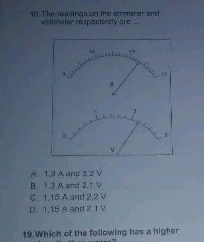 18. The readings on the ammeter and | StudyX