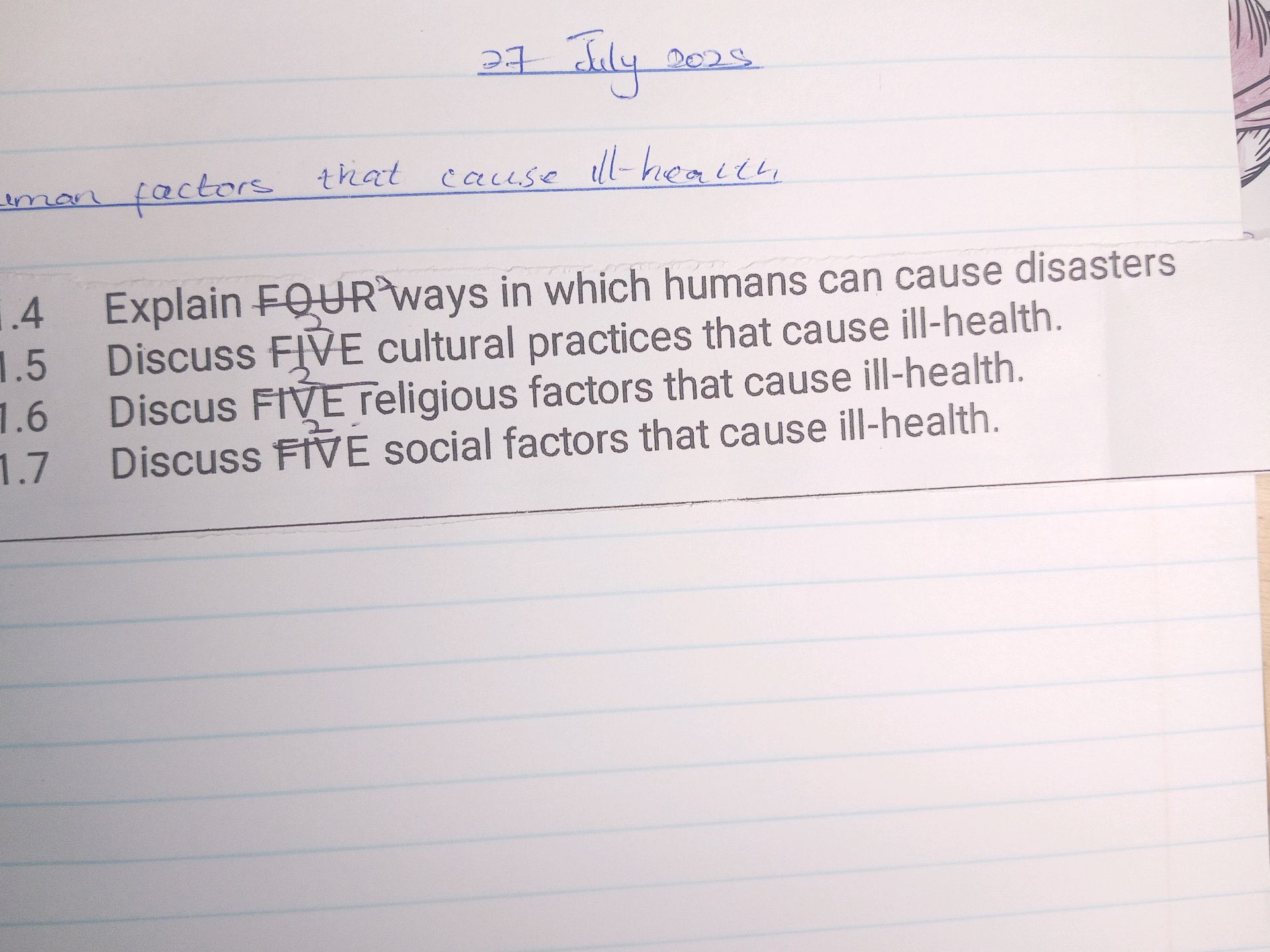 1.4 Explain FOUR ways in which humans can | StudyX