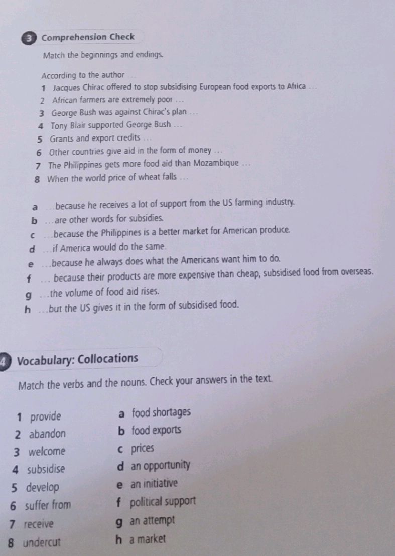 3 Comprehension Check Match the beginnings | StudyX