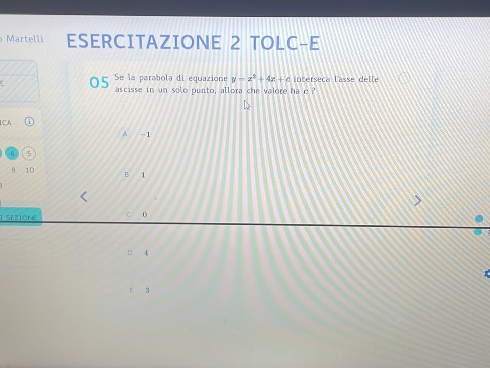 Se la parabola di equazione $y = x^2 + 4x