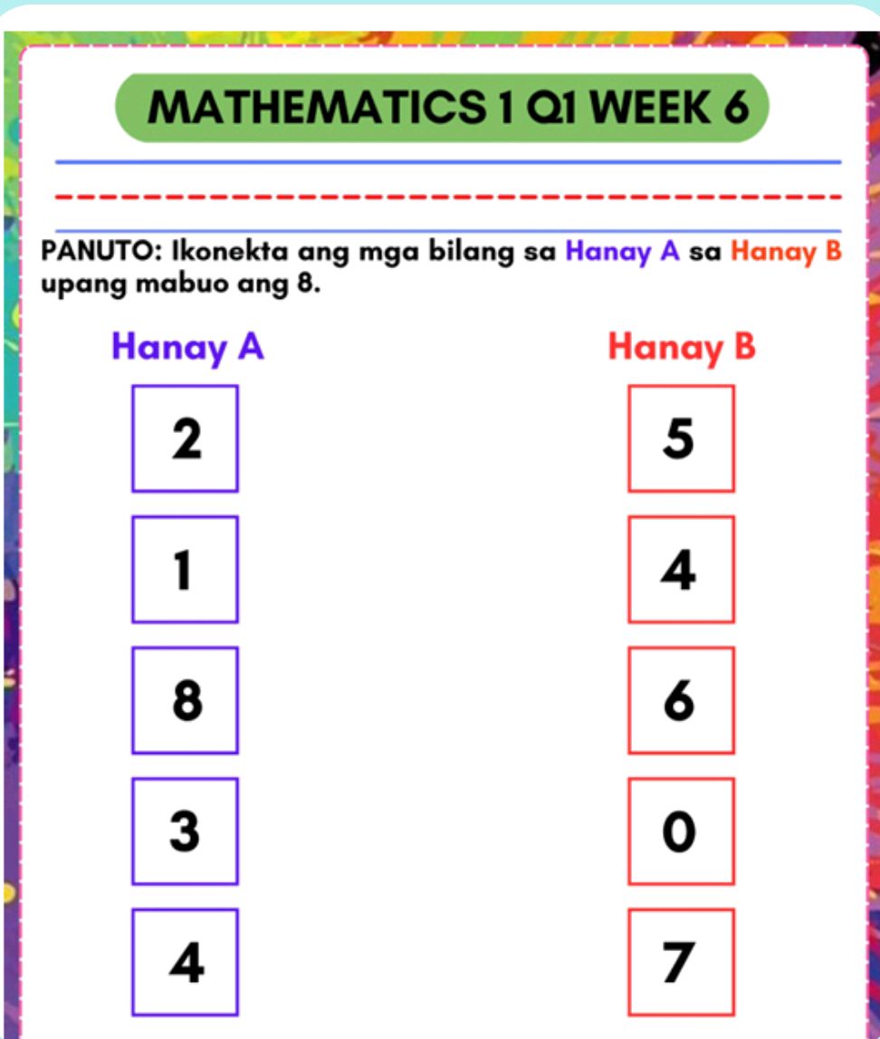 PANUTO: Ikonekta ang mga bilang sa Hanay A | StudyX