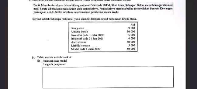 Encik Musa berkelulusan dalam bidang