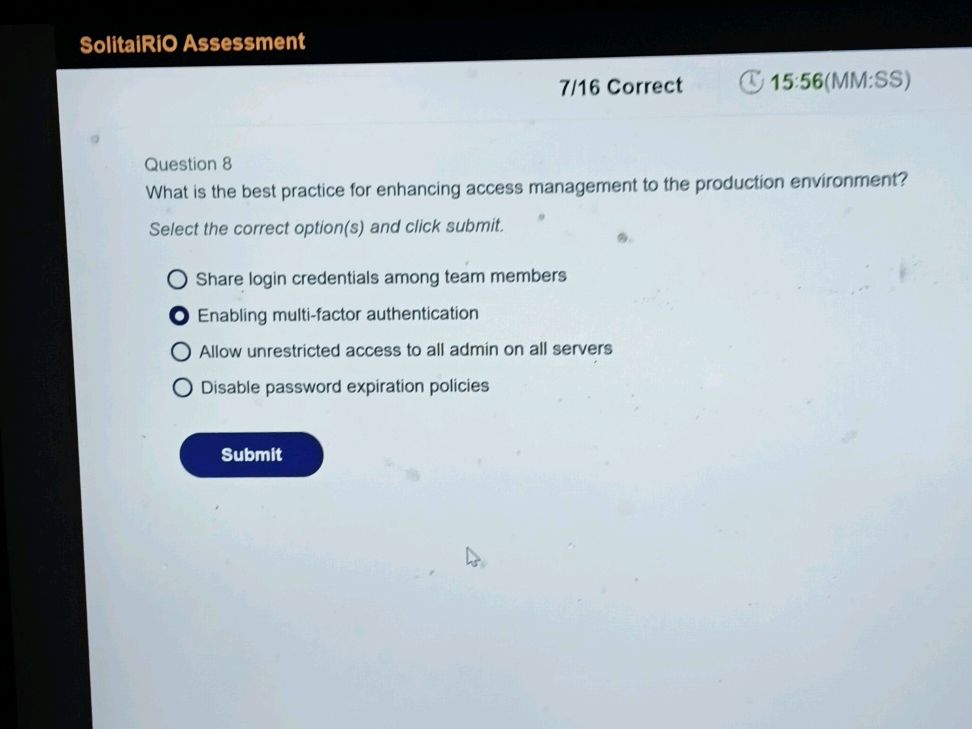 Question 8 What is the best practice for | StudyX