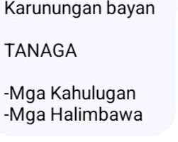 Karunungan bayan TANAGA -Mga Kahulugan | StudyX
