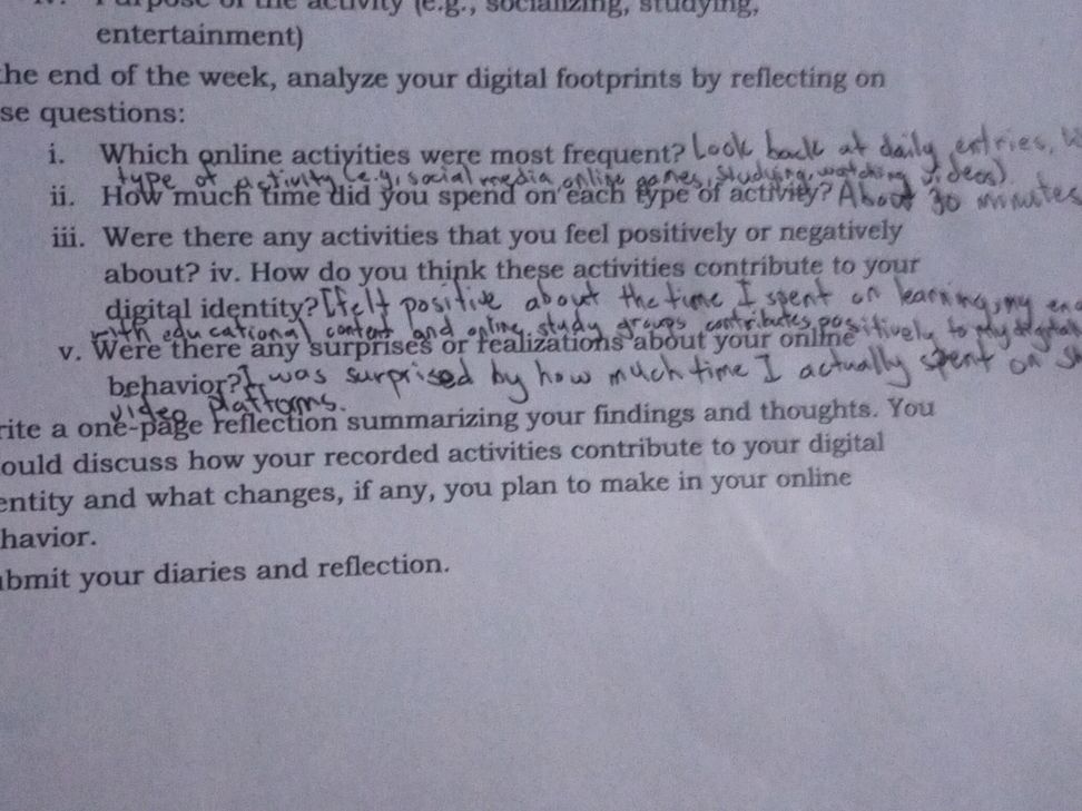 Analyze your digital footprints by | StudyX