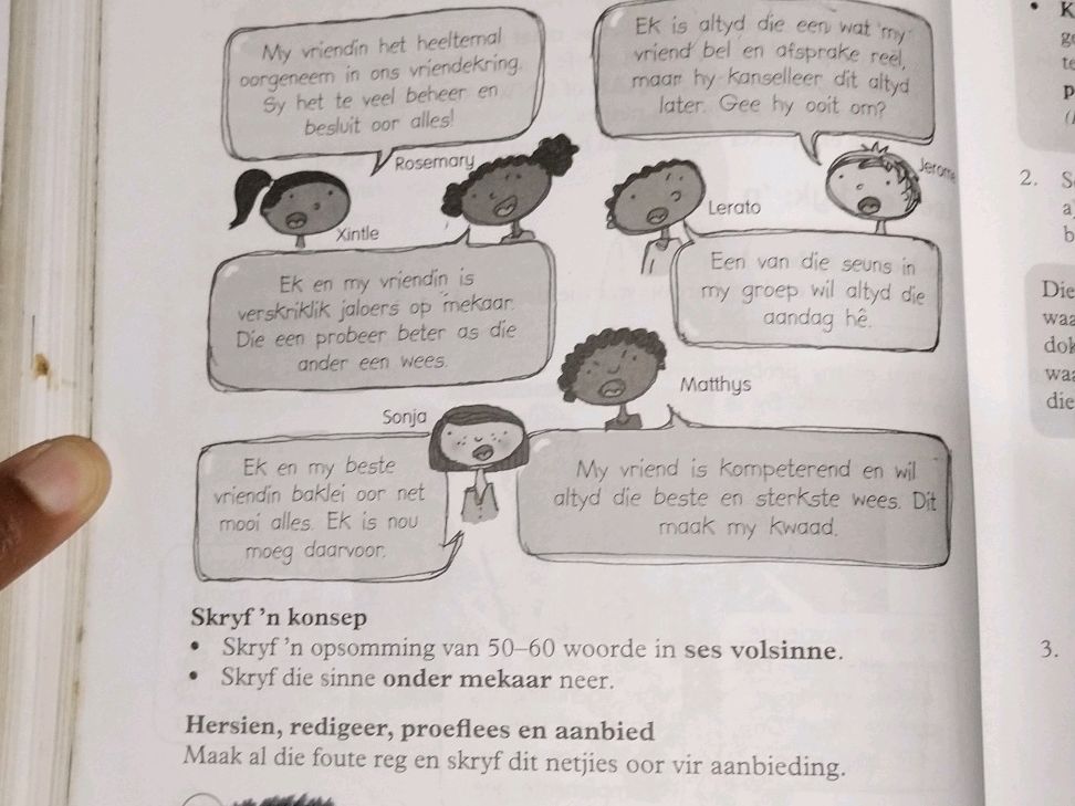 Skryf 'n konsep Skryf 'n opsomming van 50-60