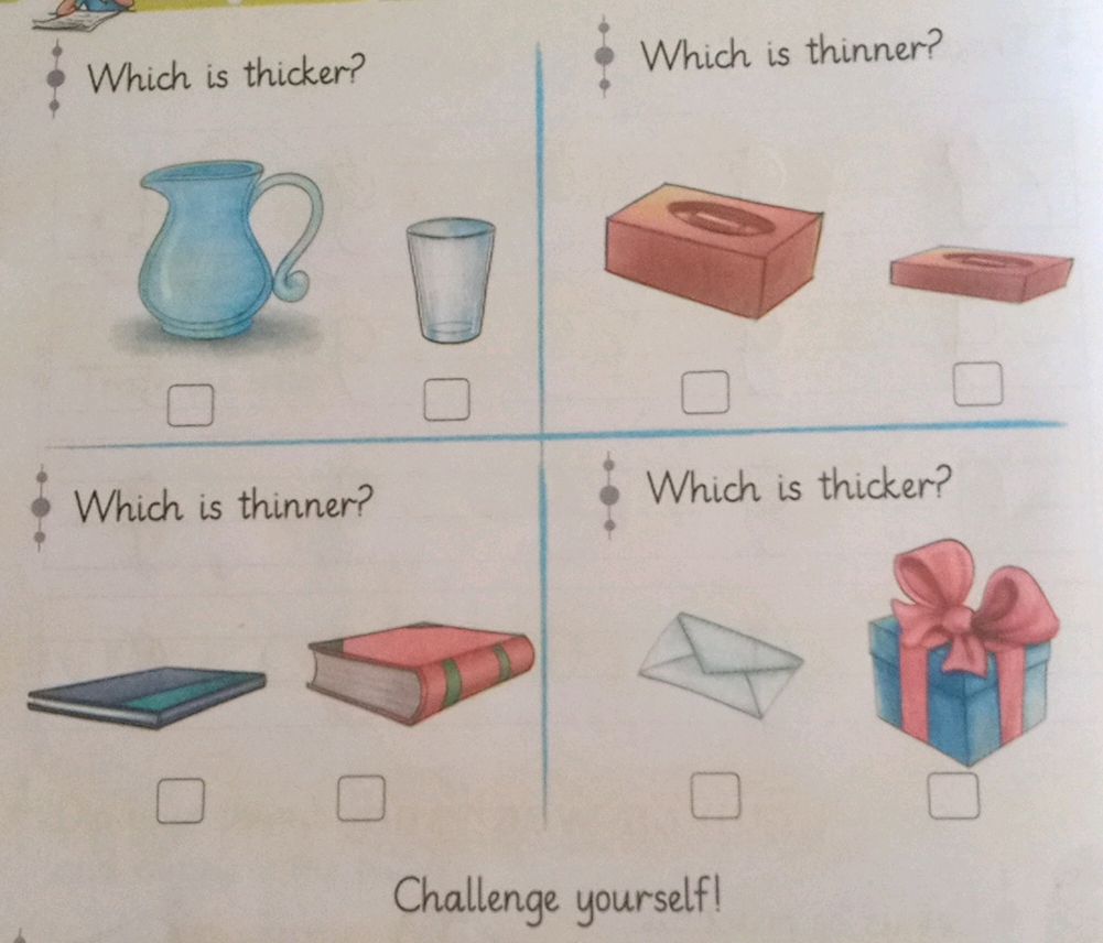Which is thicker? Which is thinner? Which is