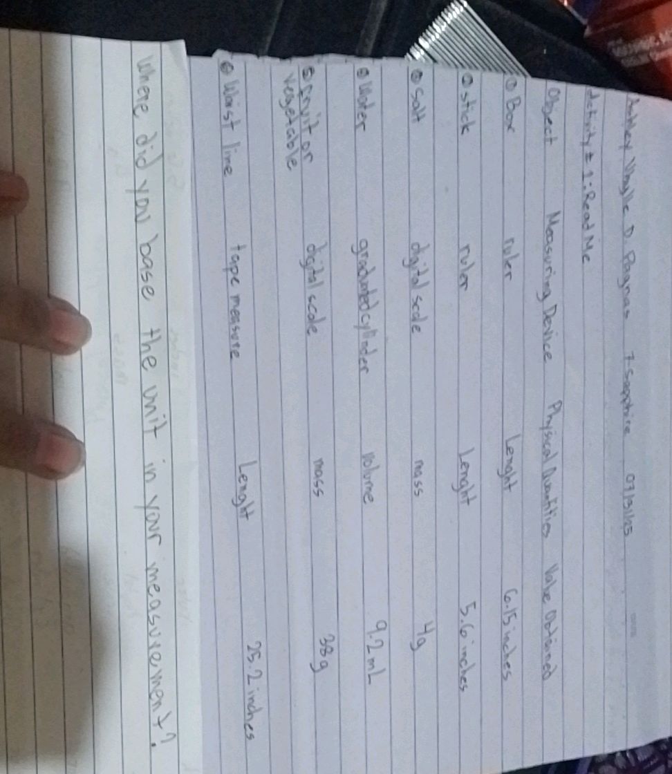 Activity # 1: Read Me. | Object | Measuring | StudyX