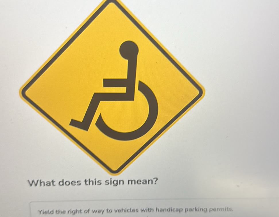 What does this sign mean? Yield the right of