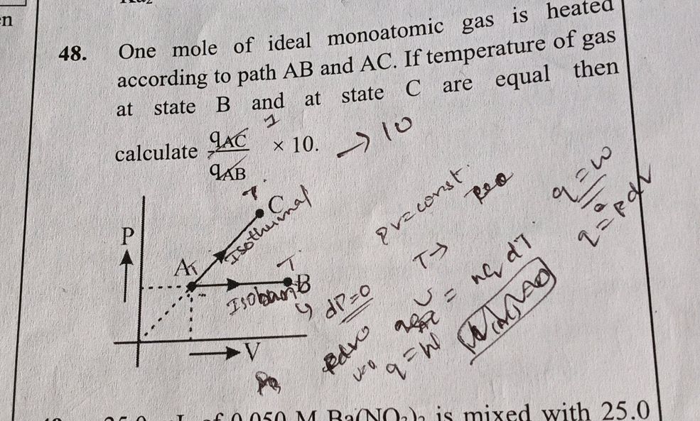 48. One mole of ideal monoatomic gas is | StudyX