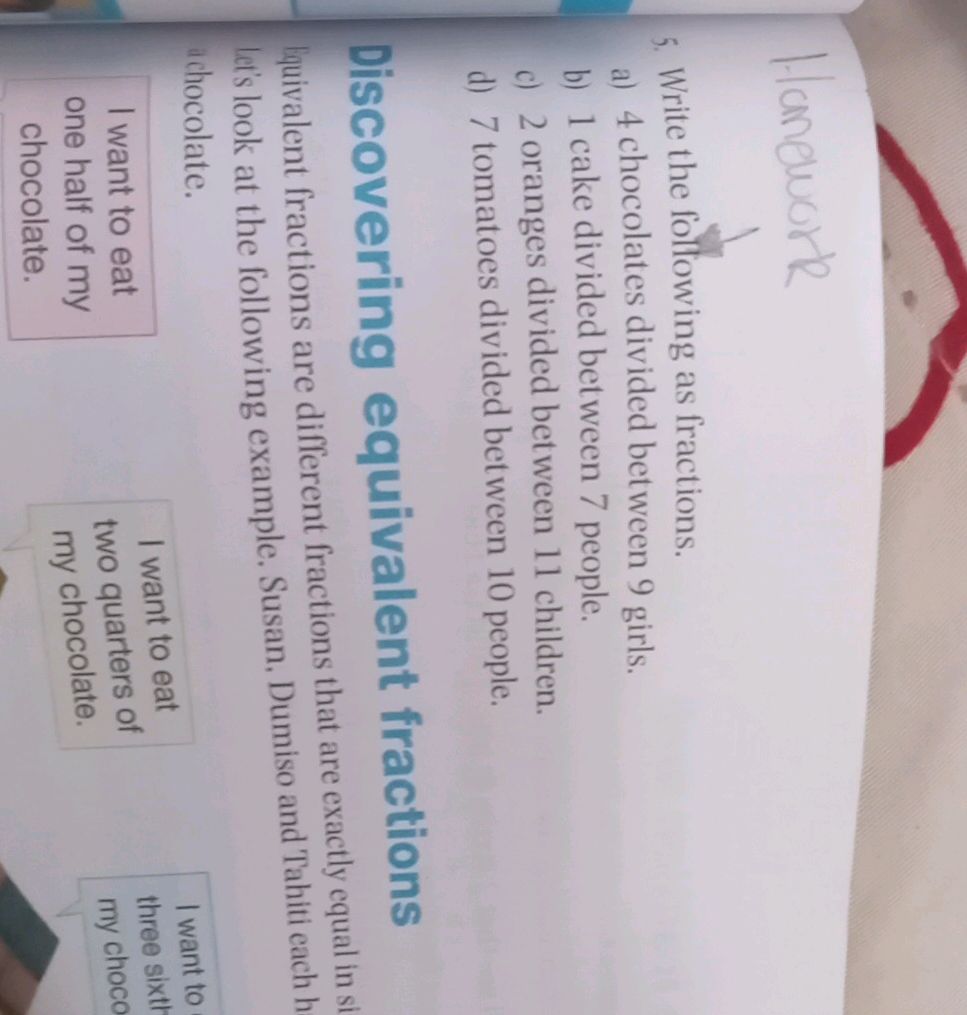 5. Write the following as fractions. a) 4 | StudyX