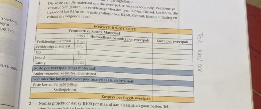 KOSPRYS: JOGGIT SUITS | Veranderlike | StudyX