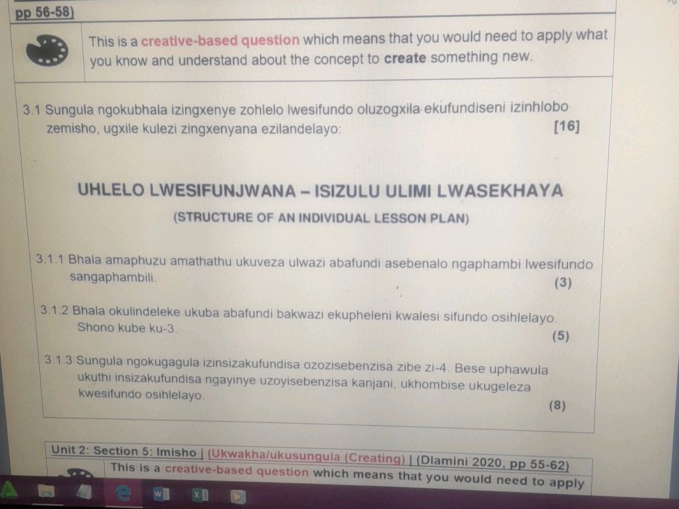 3.1 Sungula ngokubhala izingxenye zohlelo