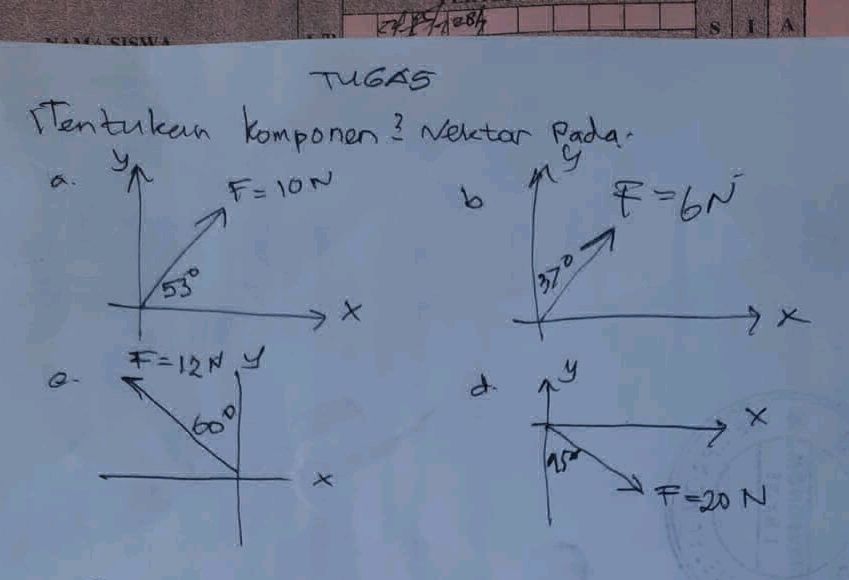 Tentukan komponen? Vektor Pada: a. Diagram | StudyX