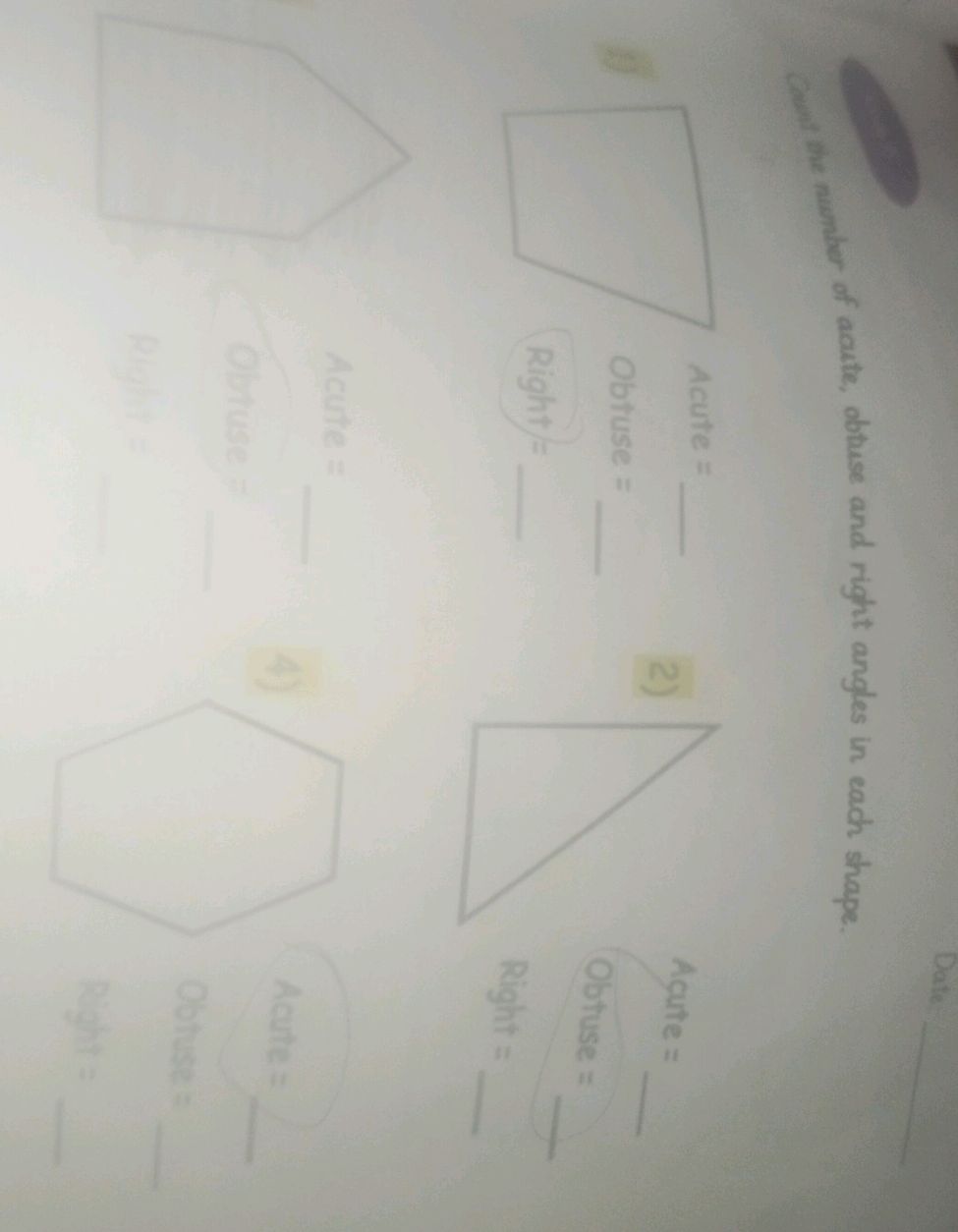 Count the number of acute, obtuse and right | StudyX