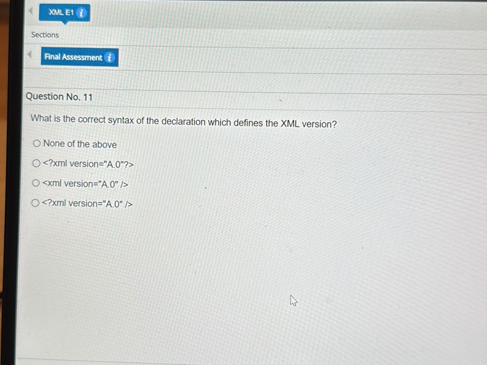 Question No. 11 What is the correct syntax | StudyX