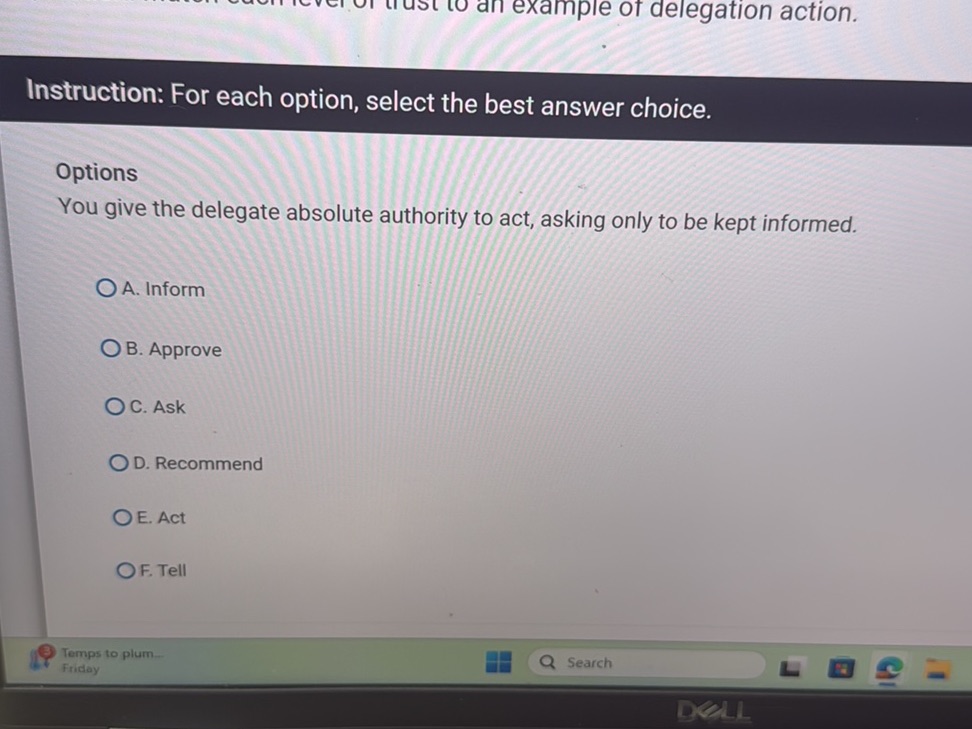 Instruction: For each option, select the | StudyX