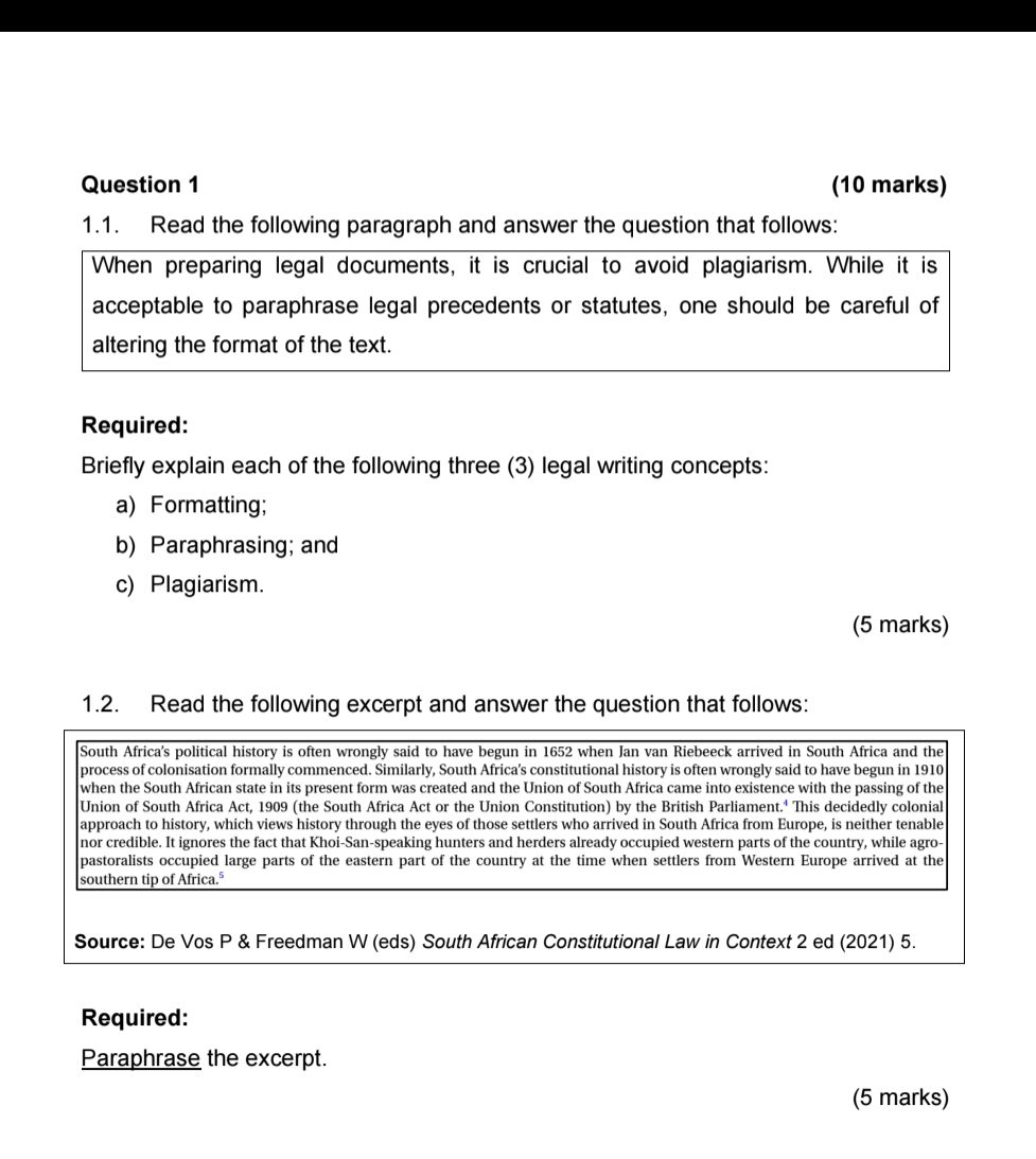 1. Read the following paragraph and answer | StudyX