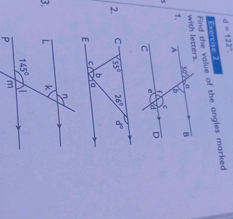 Exercise: 2 Find the value of the angles | StudyX