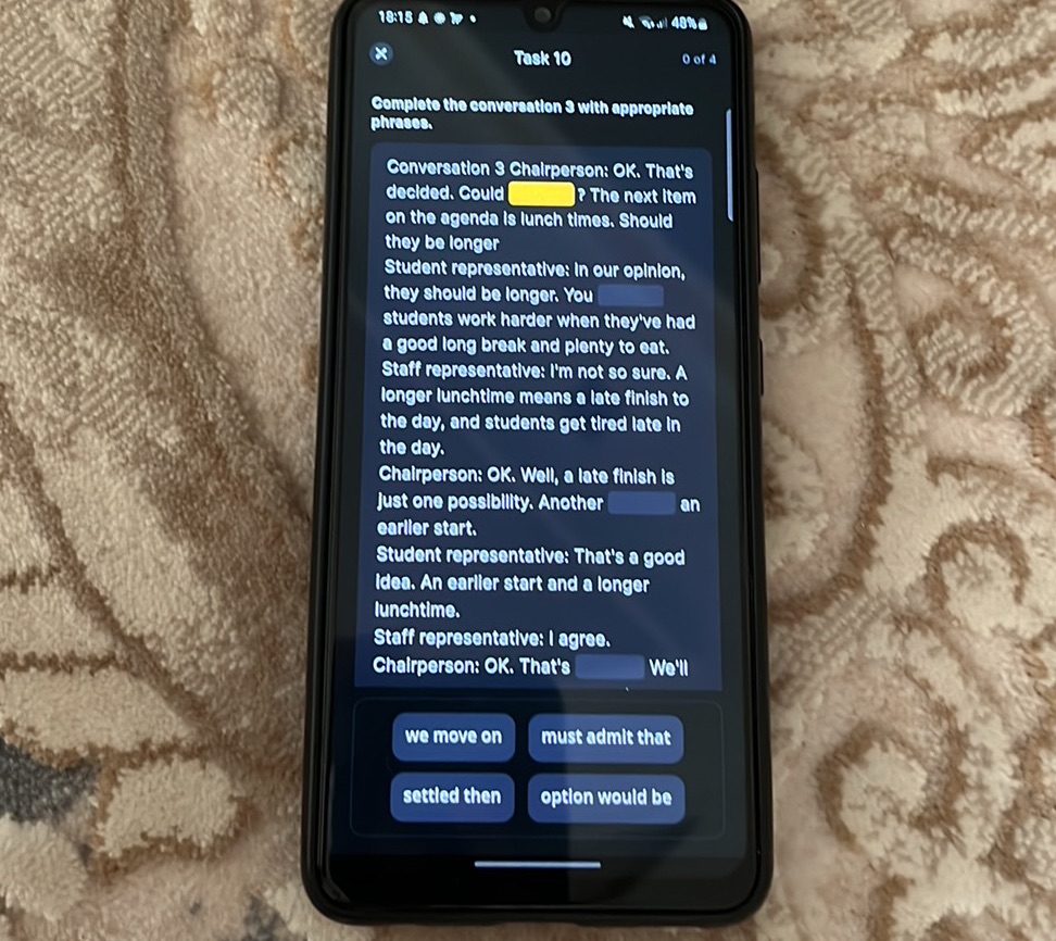 Complete the conversation 3 with appropriate | StudyX