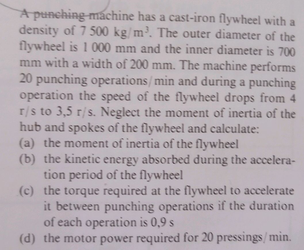 A punching machine has a cast-iron flywheel
