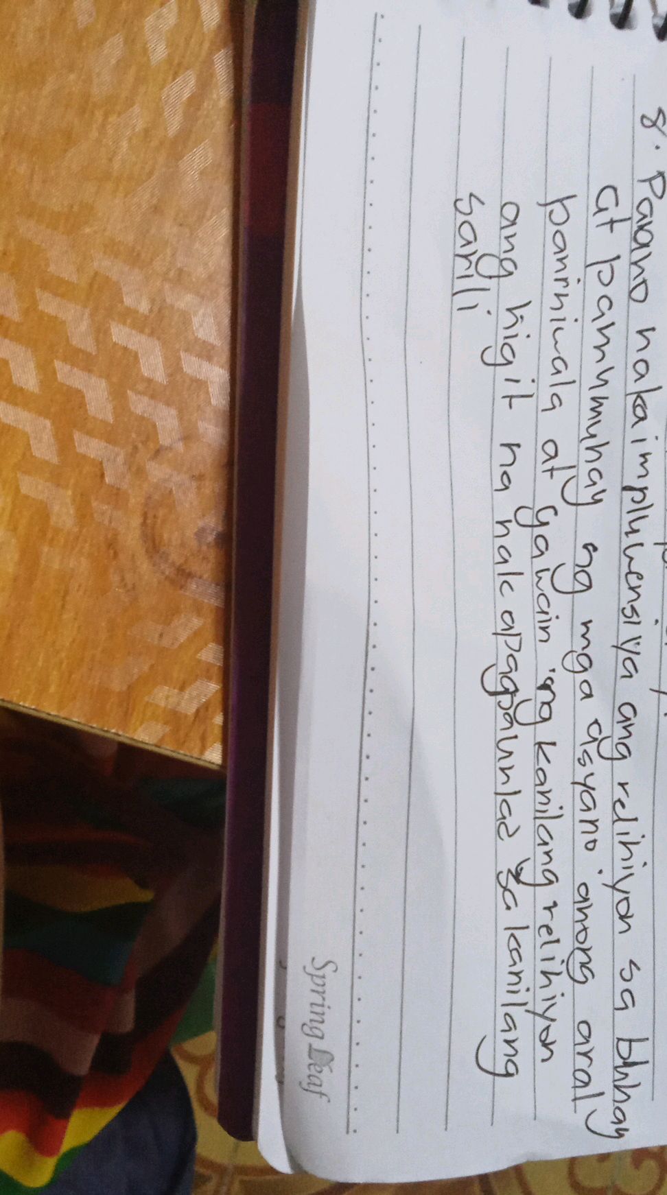 8. Paano makaimpluwensiya ang relihiyon sa | StudyX