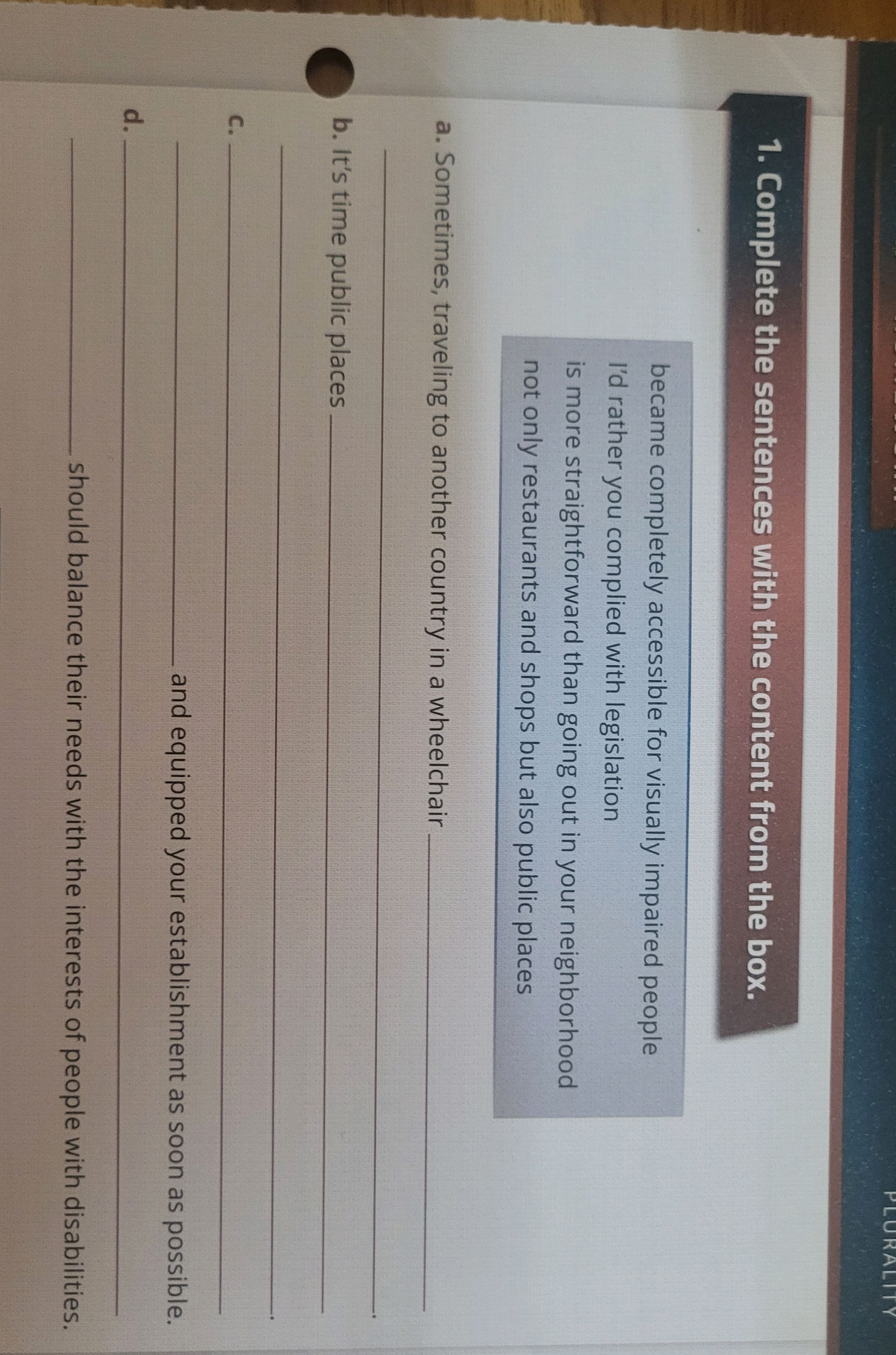 1. Complete the sentences with the content | StudyX