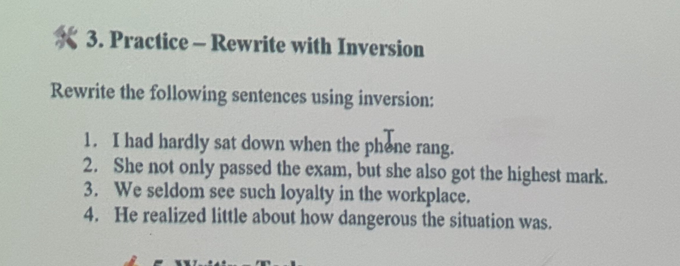 3. Practice - Rewrite with Inversion | StudyX
