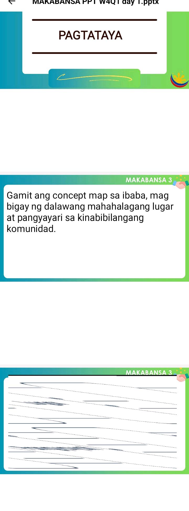 Gamit ang concept map sa ibaba, magbigay ng | StudyX