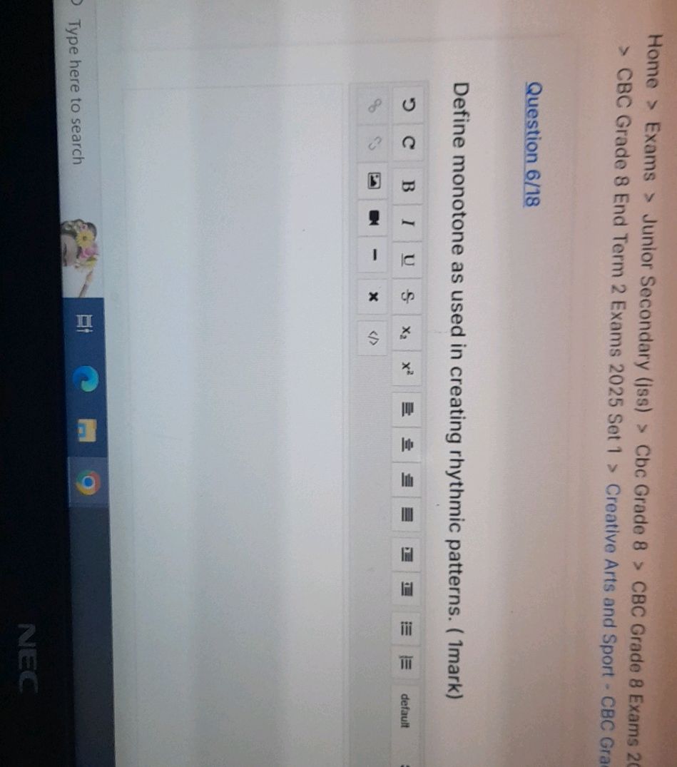 Define monotone as used in creating rhythmic | StudyX