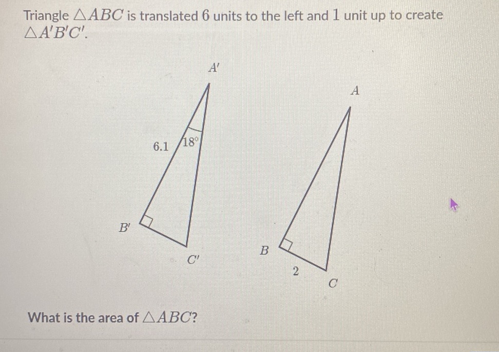 Triangle $ ABC$ is translated 6 units to the