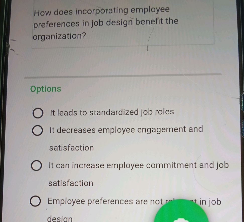 How does incorporating employee preferences | StudyX