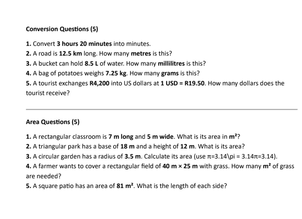 Conversion Questions (5) 1. Convert 3 hours | StudyX
