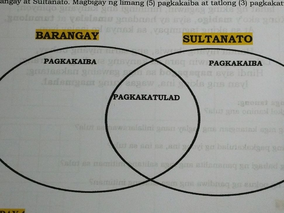 Magbigay ng limang (5) pagkakaiba at tatlong | StudyX