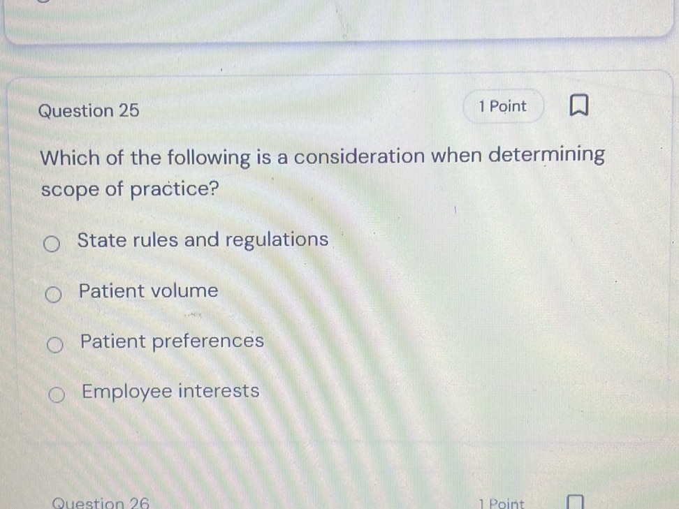 Question 25 Which of the following is a | StudyX