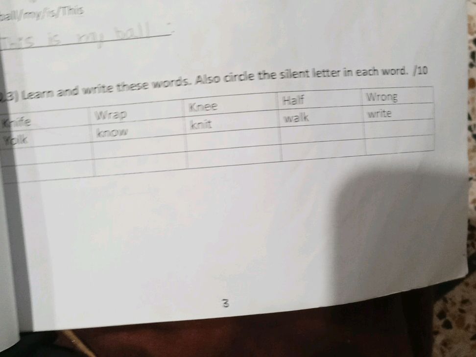 3) Learn and write these words. Also circle | StudyX