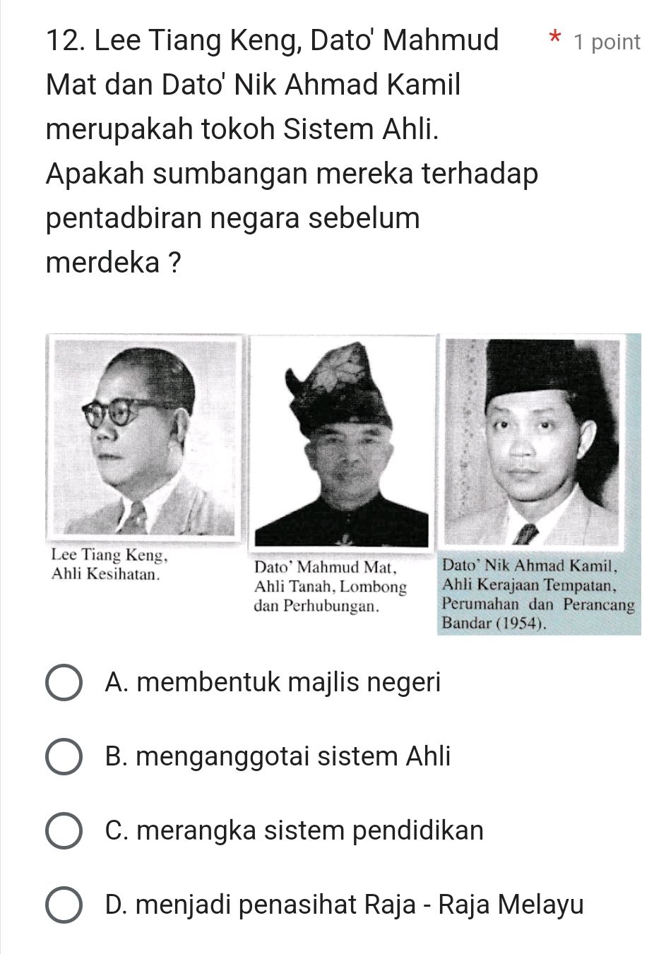 Lee Tiang Keng, Dato' Mahmud Mat dan Dato'