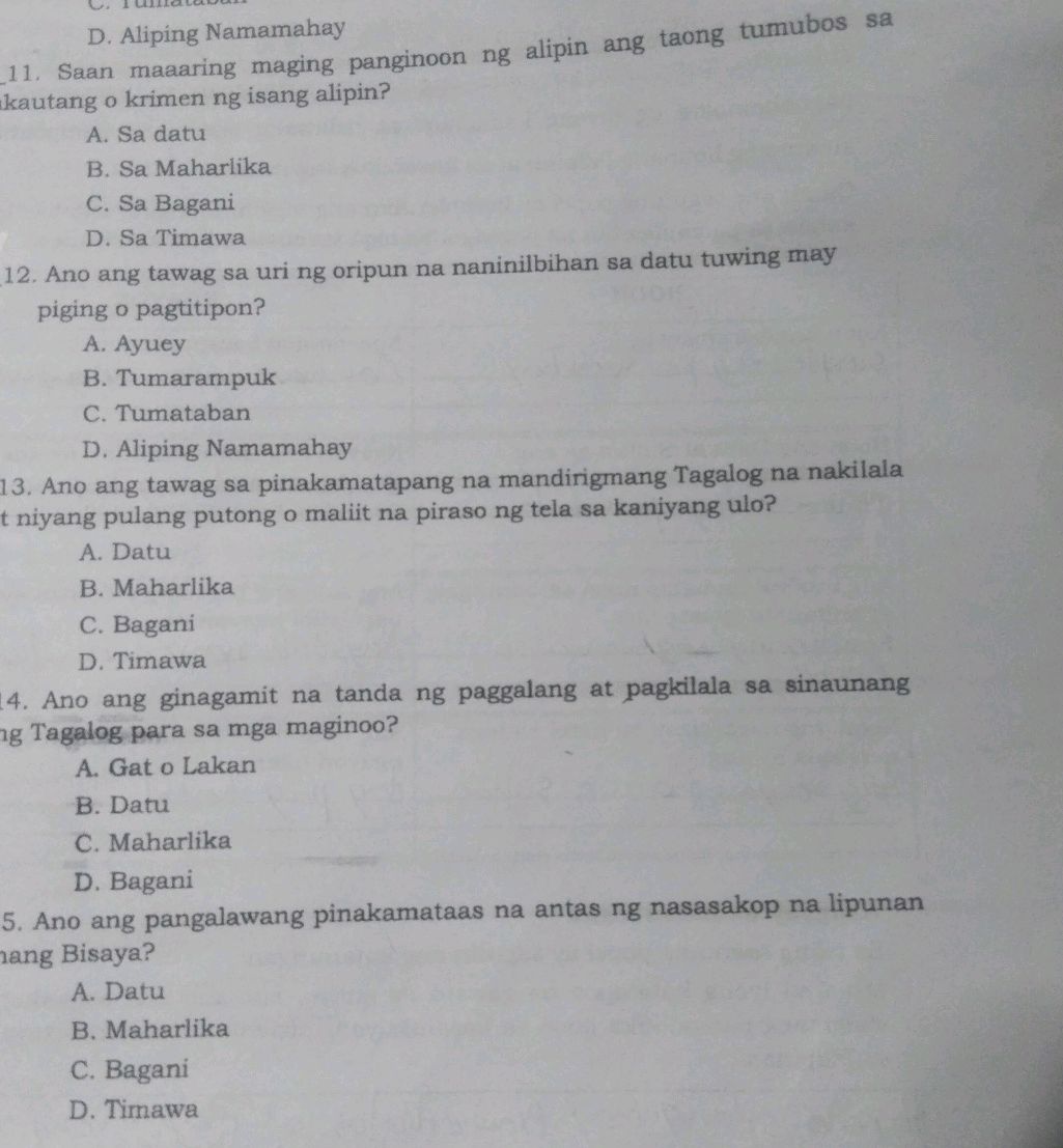 11. Saan maaaring maging panginoon ng alipin | StudyX