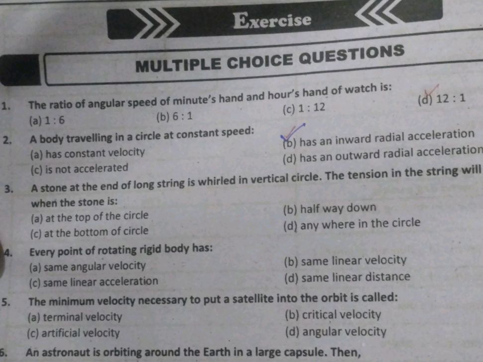 The ratio of angular speed of minute's hand