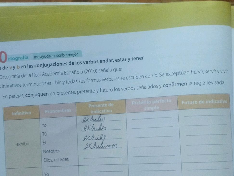 En parejas, conjuguen en presente, pretérito | StudyX